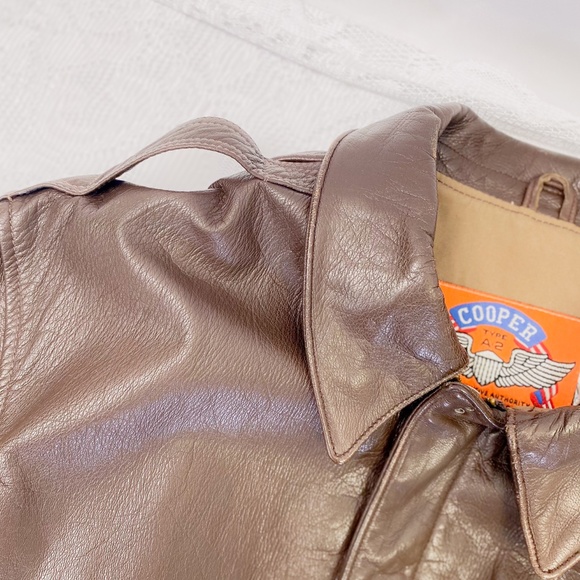 Cooper | Jackets & Coats | Vintage Cooper Flight Type A2 Goatskin Leather Bomber Jacket Us Air ...